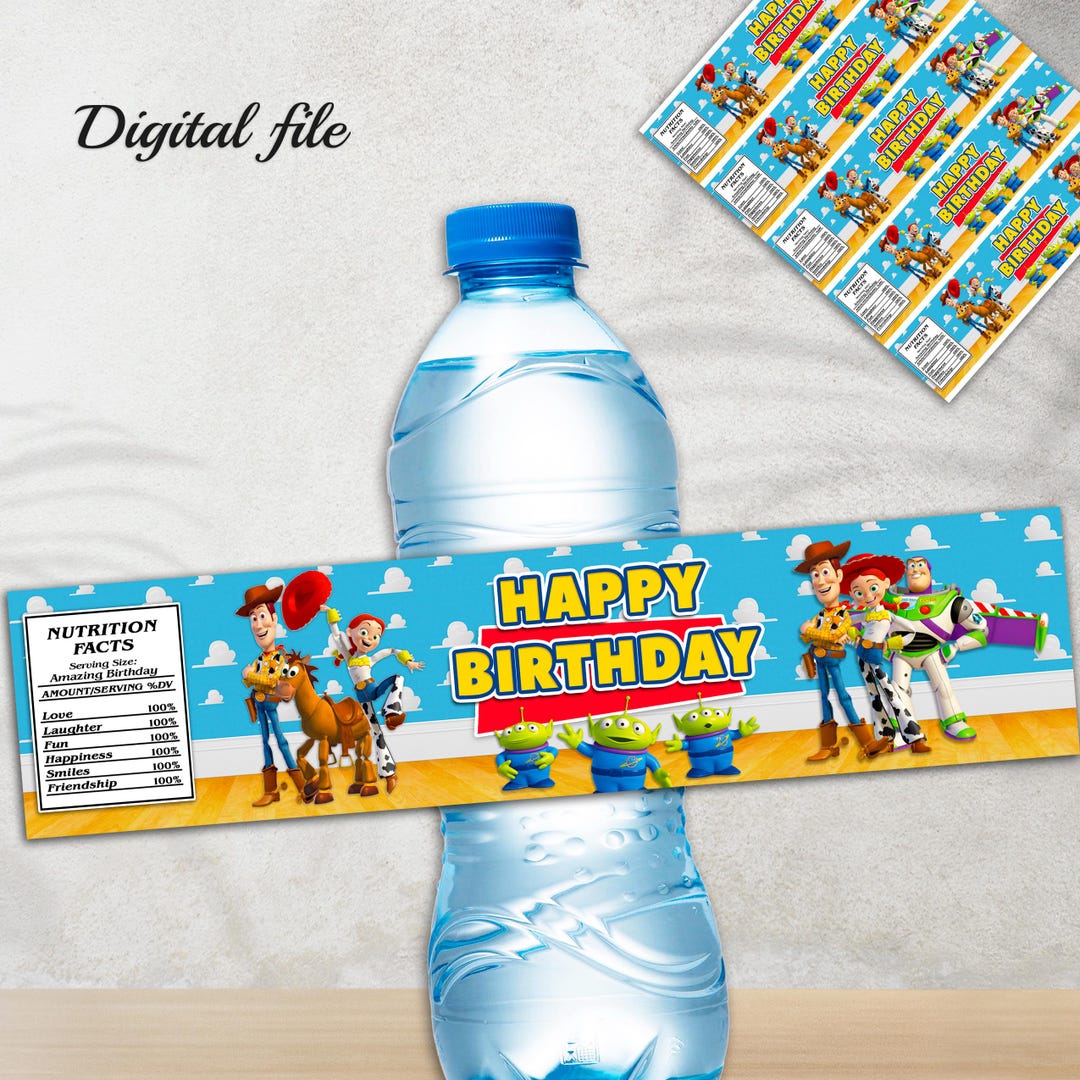 Toy Story Water Bottle Labels, Toy Story Bottle Wrapper, Toy Story ...