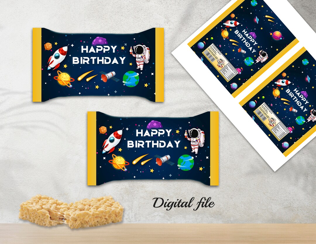 Outer Space Rice Krispies Treats Labels, Space Theme Treats, Astronaut ...
