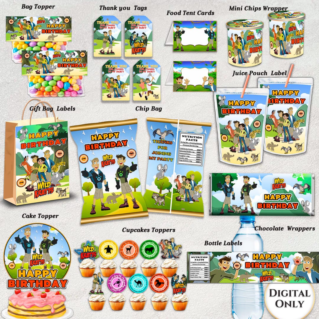 Wild Kratts Party Kit Digital, Wild Kratts Party Bundle, Wild Kratts ...