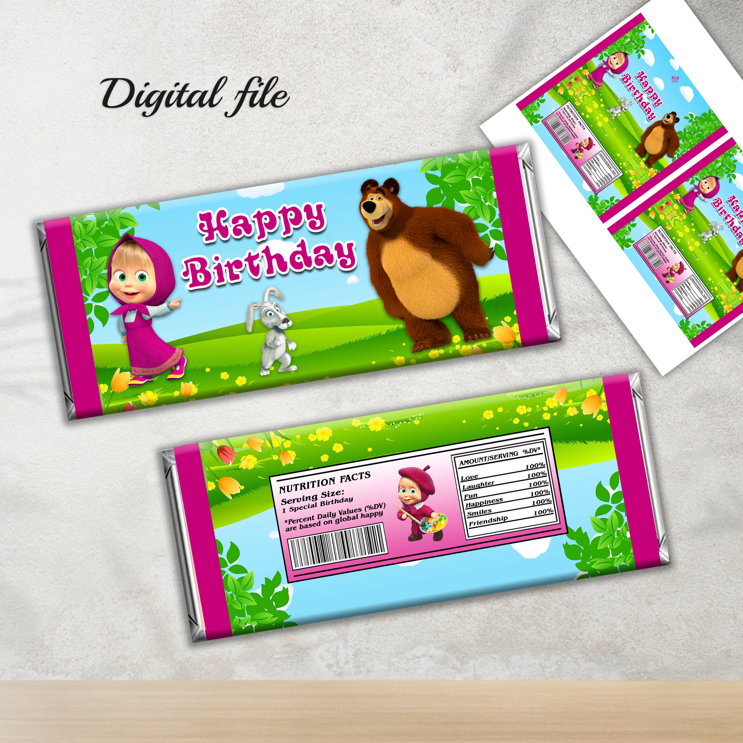 Masha and the Bear Party Kit Digital, Masha and the Bear Birthday Party ...