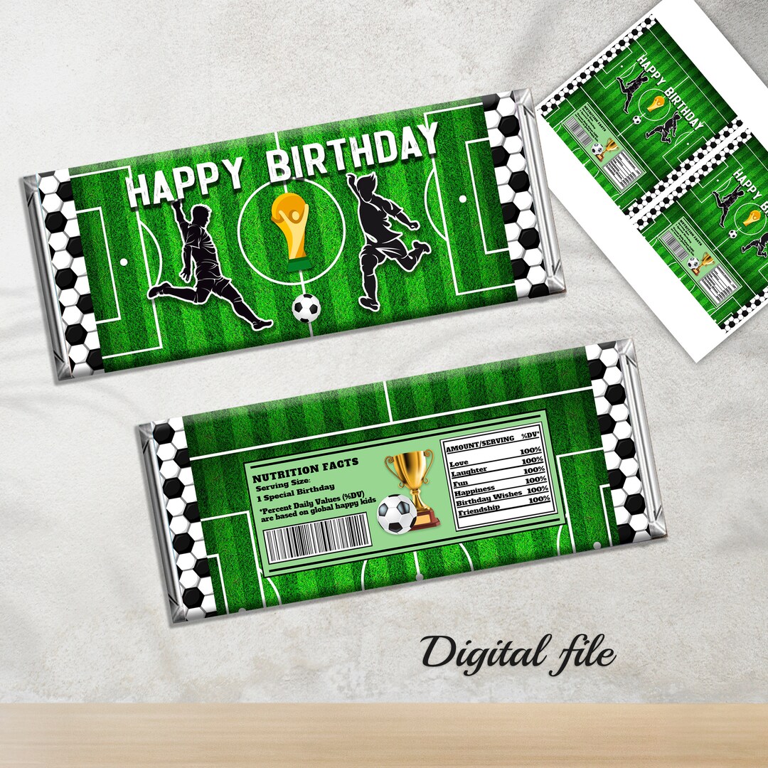 Soccer Candy Bar Printable, Soccer Chocolate Bar Wrappers, Soccer ...