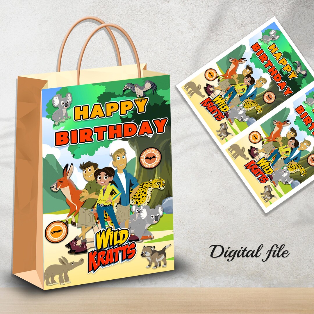 Wild Kratts Gift Bag Labels, Wild Kratts Favor Bag, Wild Kratts ...