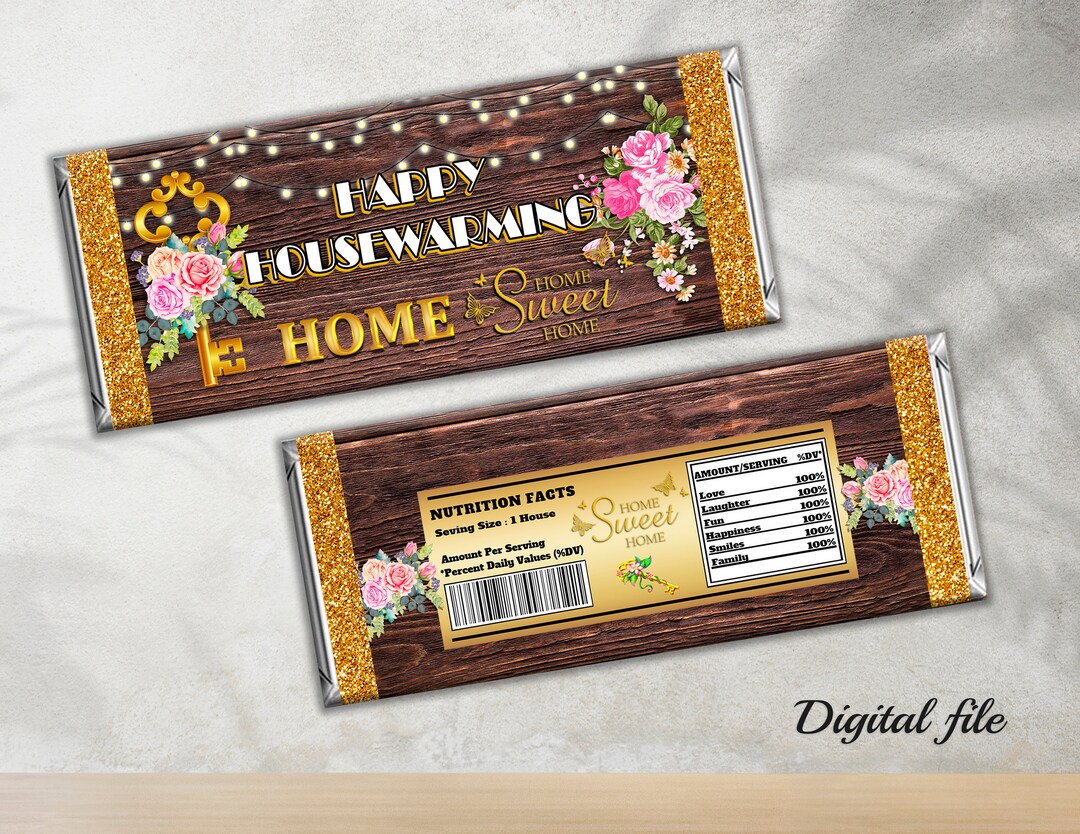 Home Sweet Candy Bar Printable, Housewarming Chocolate Wrapper, New ...