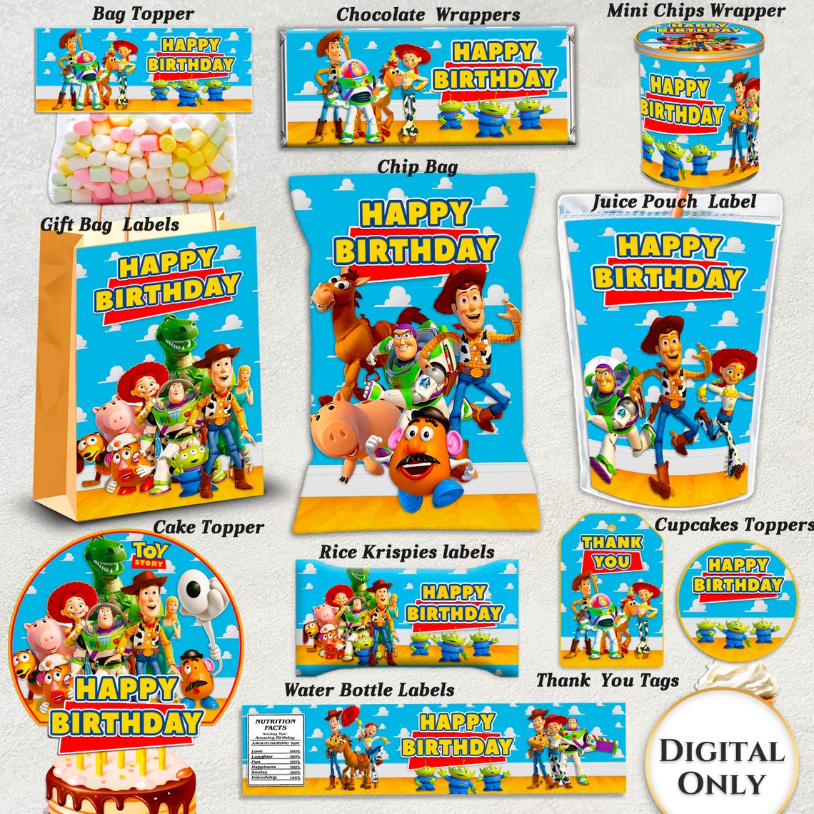 Toy Story Party Kit Digital, Toy Story Party Pack, Toy Story Bundle ...