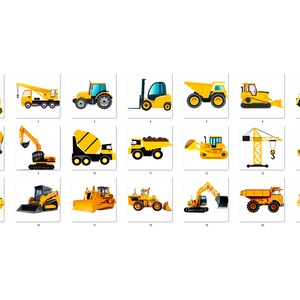 Construction Clipart, Trucks Clipart, Crane Clipart, Construction PNG ...