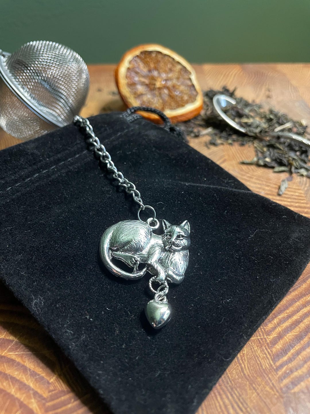 Cat With Heart Tea Infuser: Stainless Steel Loose-leaf Tea Steeper - Etsy