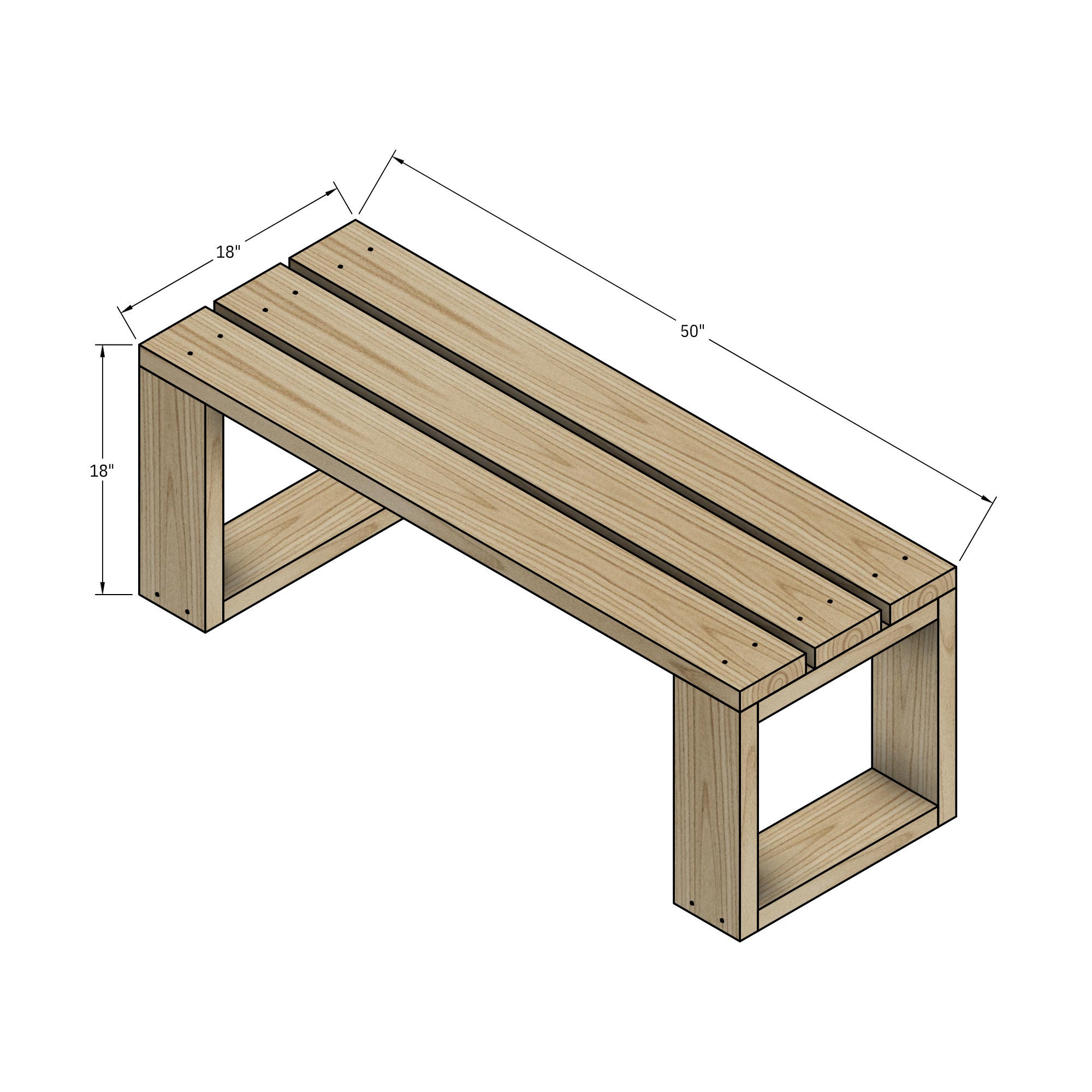 DIY Patio Bench Plans. Outdoor Bench Plan, Pool Bench DIY Plans, Beach ...