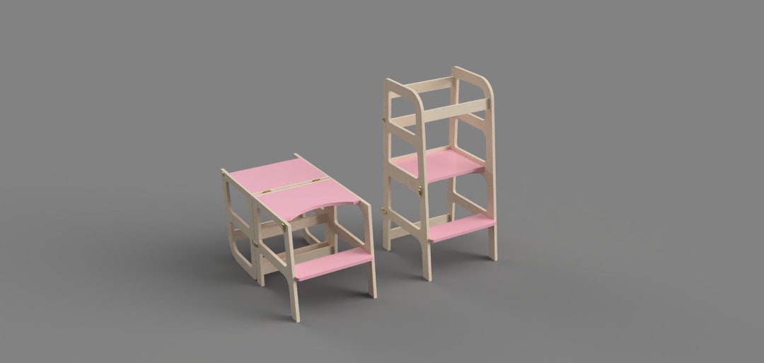 DIY Montessori Kitchen Helper Plan. Toddler Step Stool .dxf .pdf - Etsy