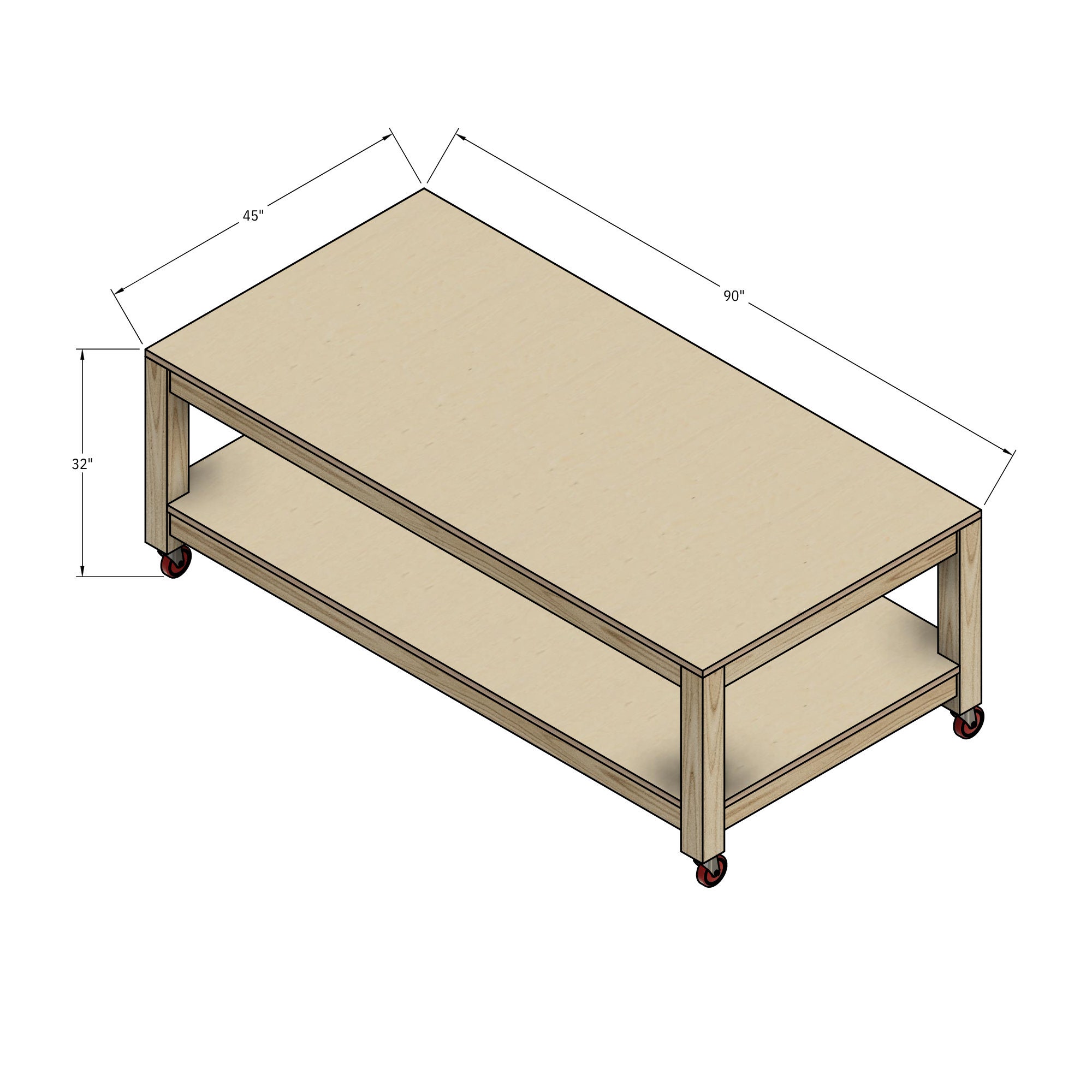DIY Simple Mobile Garage Workbench Plans Portable Workstation Table ...