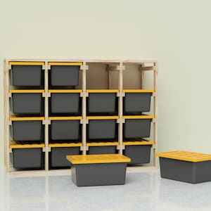16-unit DIY Garage Storage Rack Plans: 27-gallon Tote Storage Shelf ...