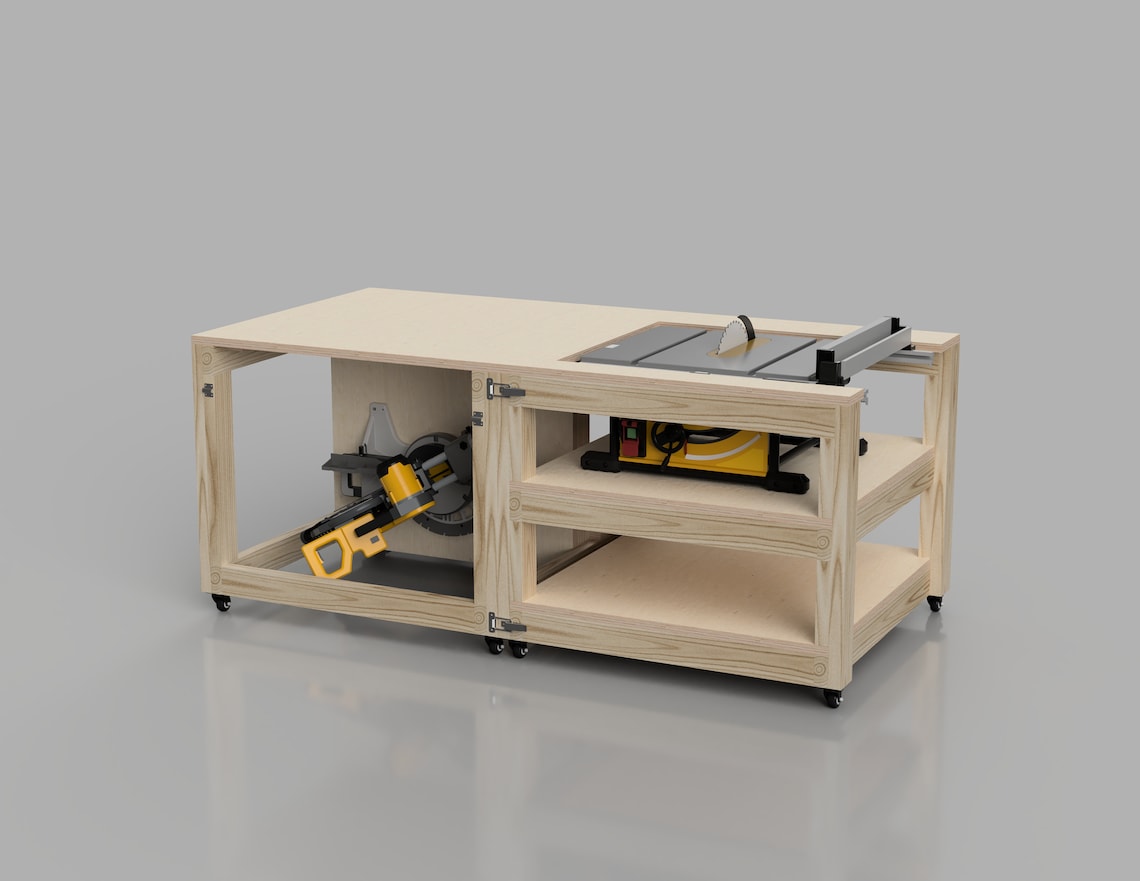 Table Saw Miter Saw Workbench Plans Modular Mobile Table Saw Miter Saw ...