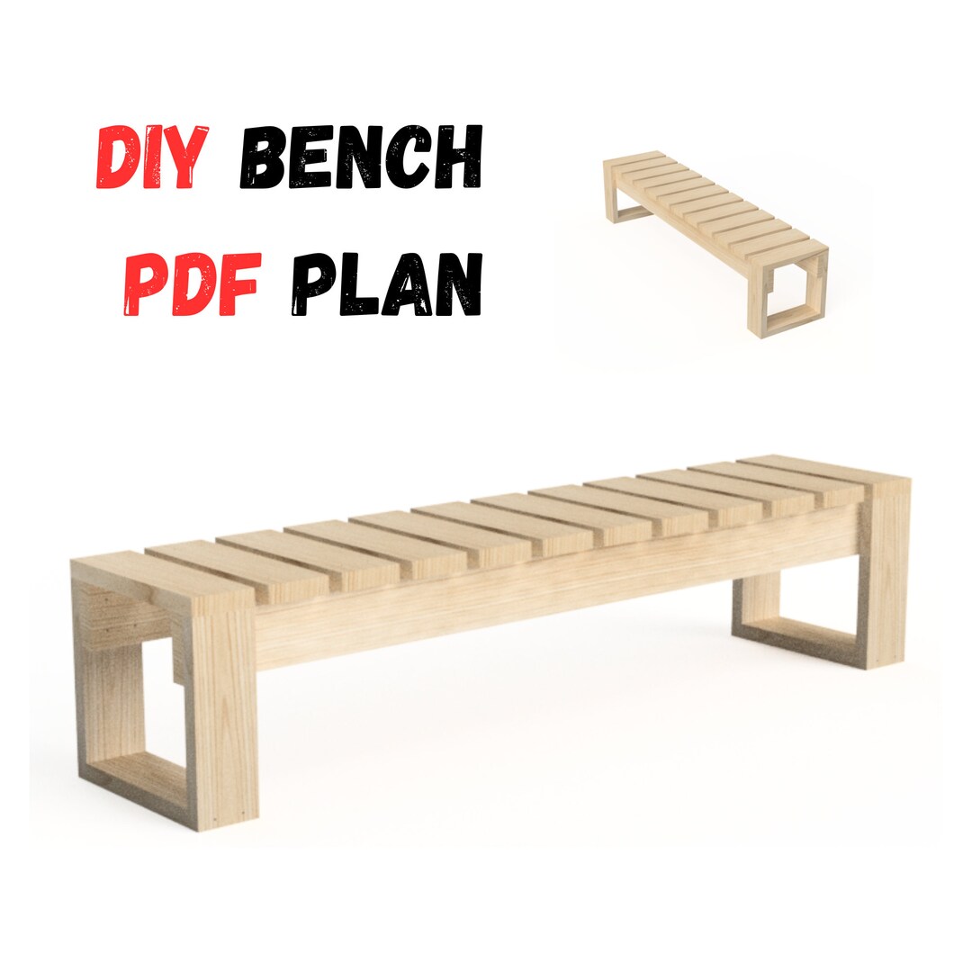 DIY Patio Bench Plans. Outdoor Bench Plan, Pool Bench DIY Plans, Beach ...