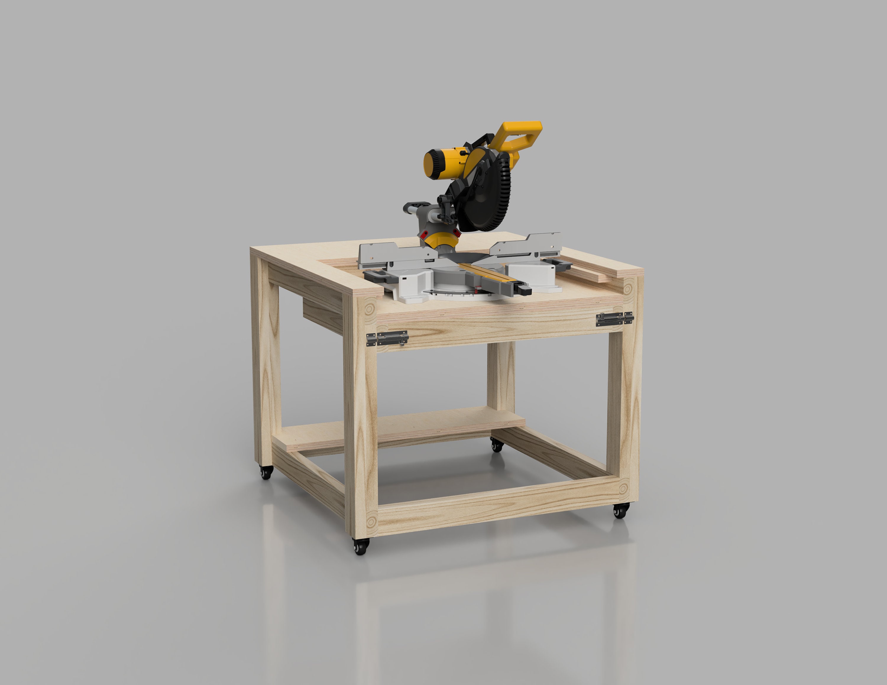 Mobile Saw Workbench Plans | Modular Mobile Table Saw Miter Saw ...