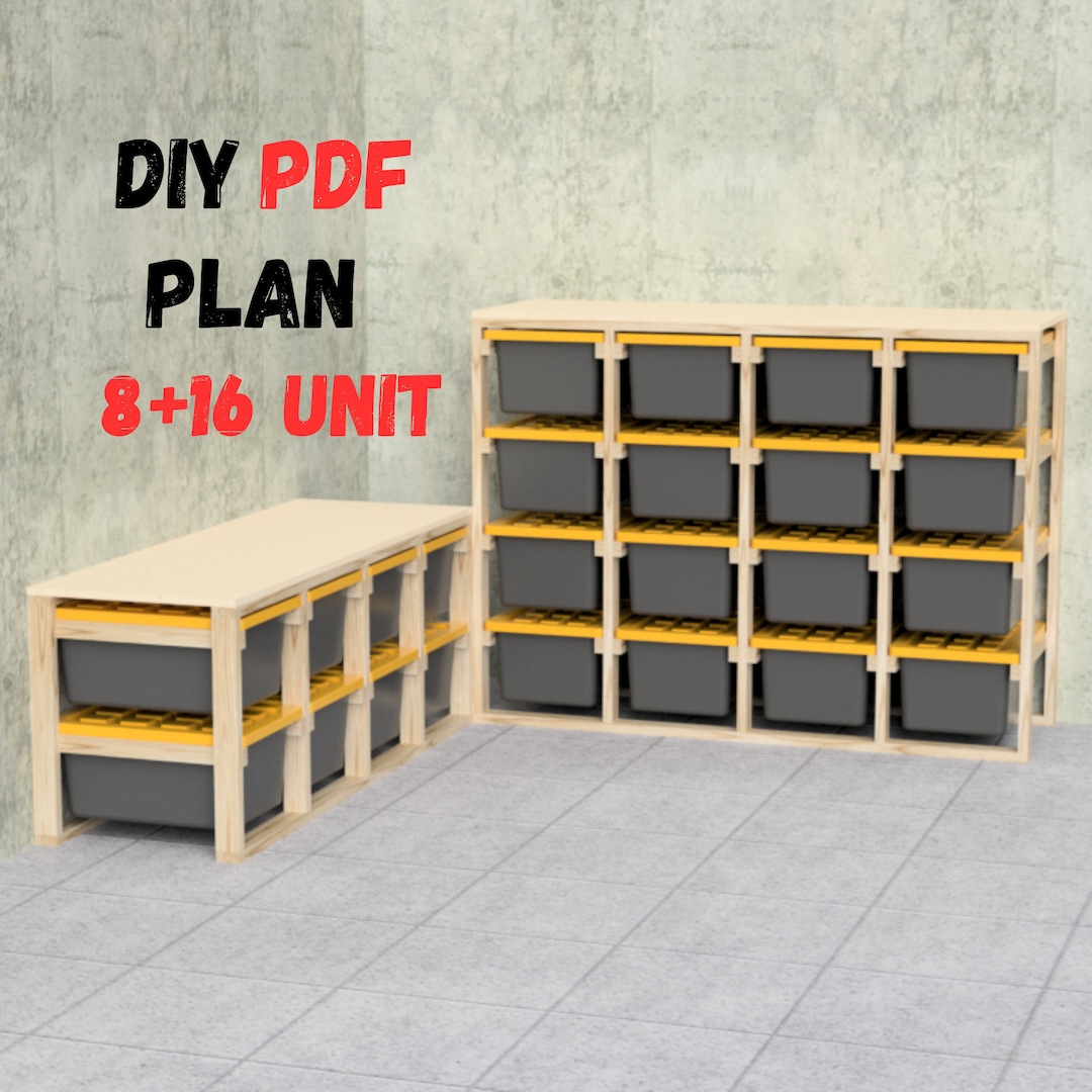Storage Rack Plans 8+16 Unit 27 Gallon Tote Storage System DIY PDF Plans - Etsy