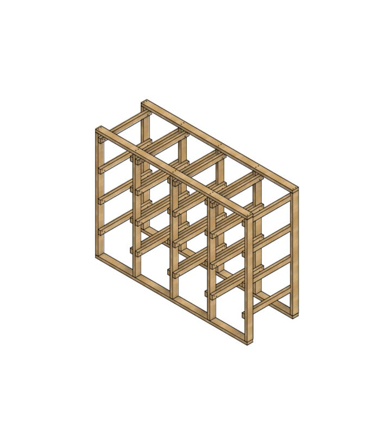 16-unit DIY Garage Storage Rack Plans: 27-gallon Tote Storage Shelf ...