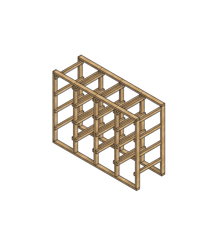 16-unit DIY Garage Storage Rack Plans: 27-gallon Tote Storage Shelf ...