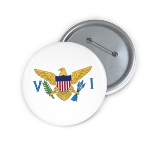 Virgin Islands Flag Pin Button, VI Flag Custom Pin Buttons, USVI ...