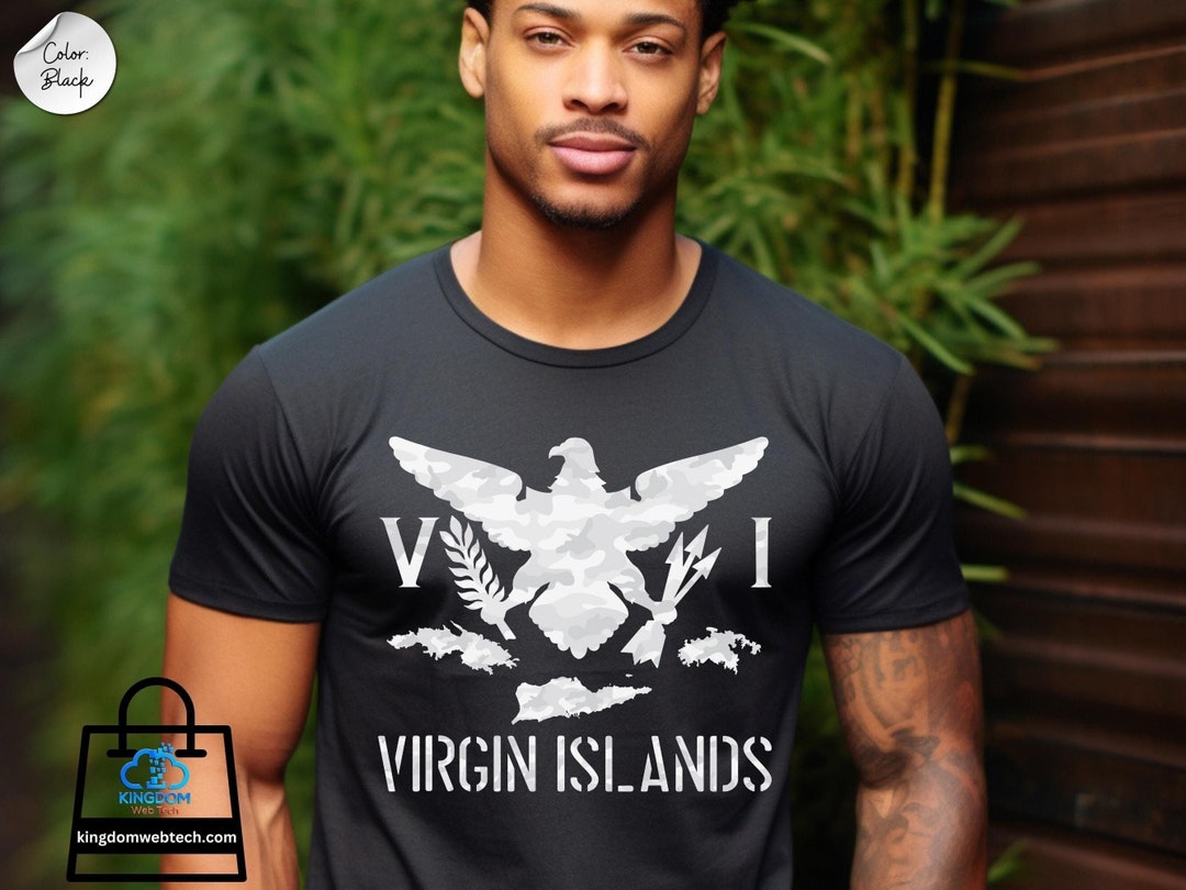 Virgin Islands Camouflage Flag T-shirt, USVI Flag T-shirt, Virgin ...