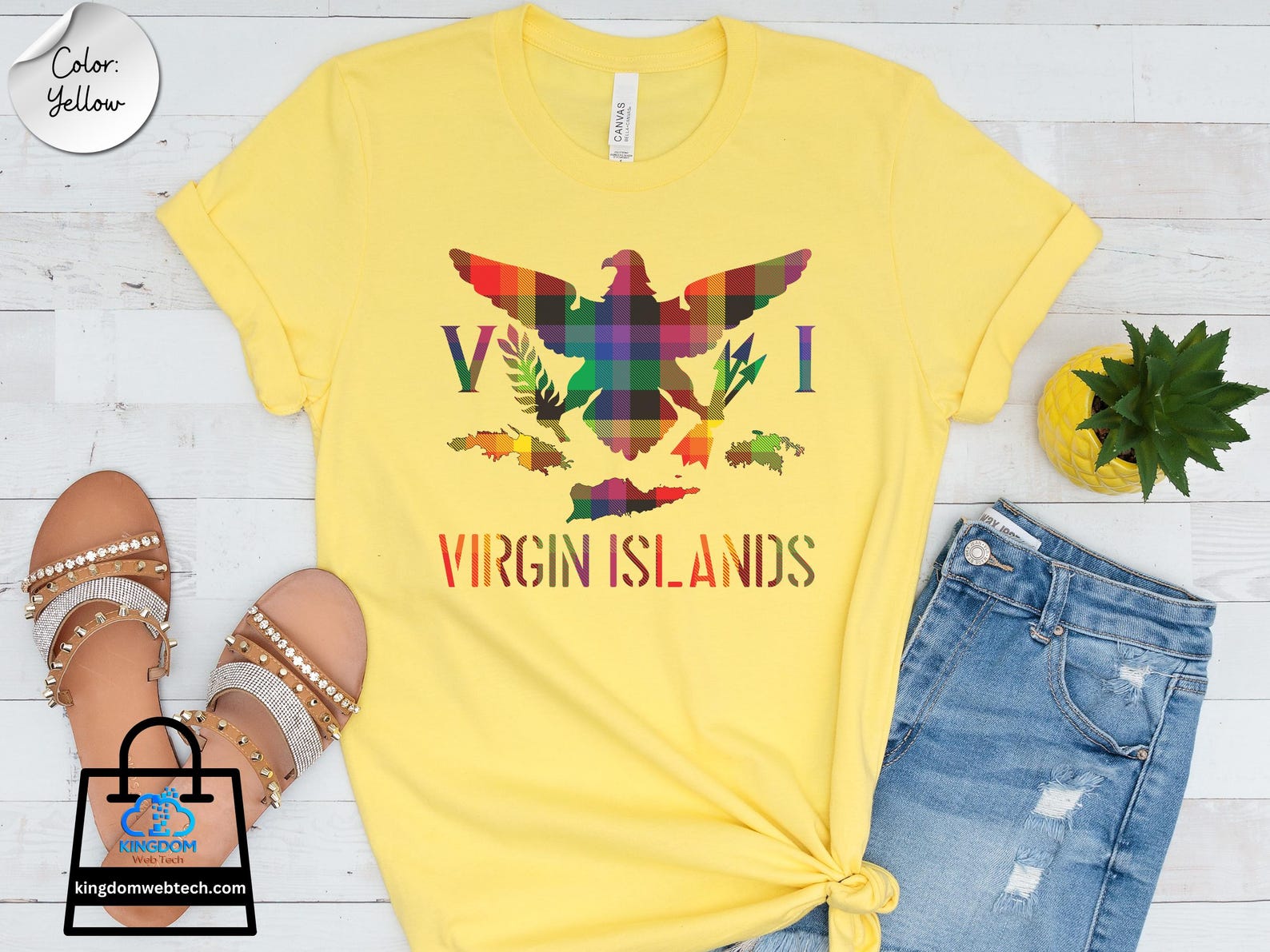 VI Madras Flag T-shirt: Virgin Islands Souvenir Tee - Etsy