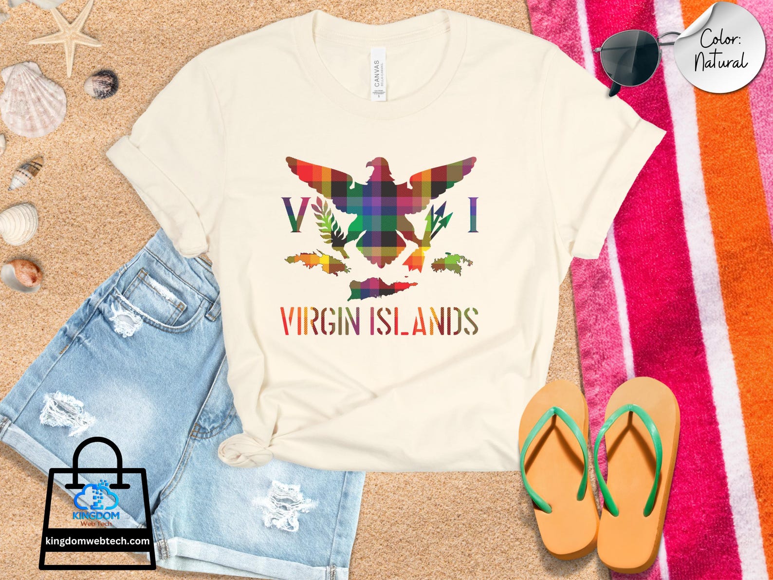 VI Madras Flag T-shirt: Virgin Islands Souvenir Tee - Etsy