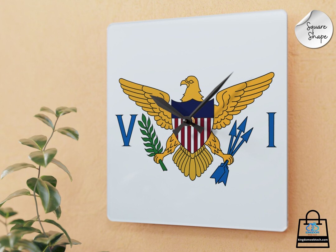 Virgin Islands Flag Clock, VI Clock, USVI Clock, Virgin Islander Gift ...