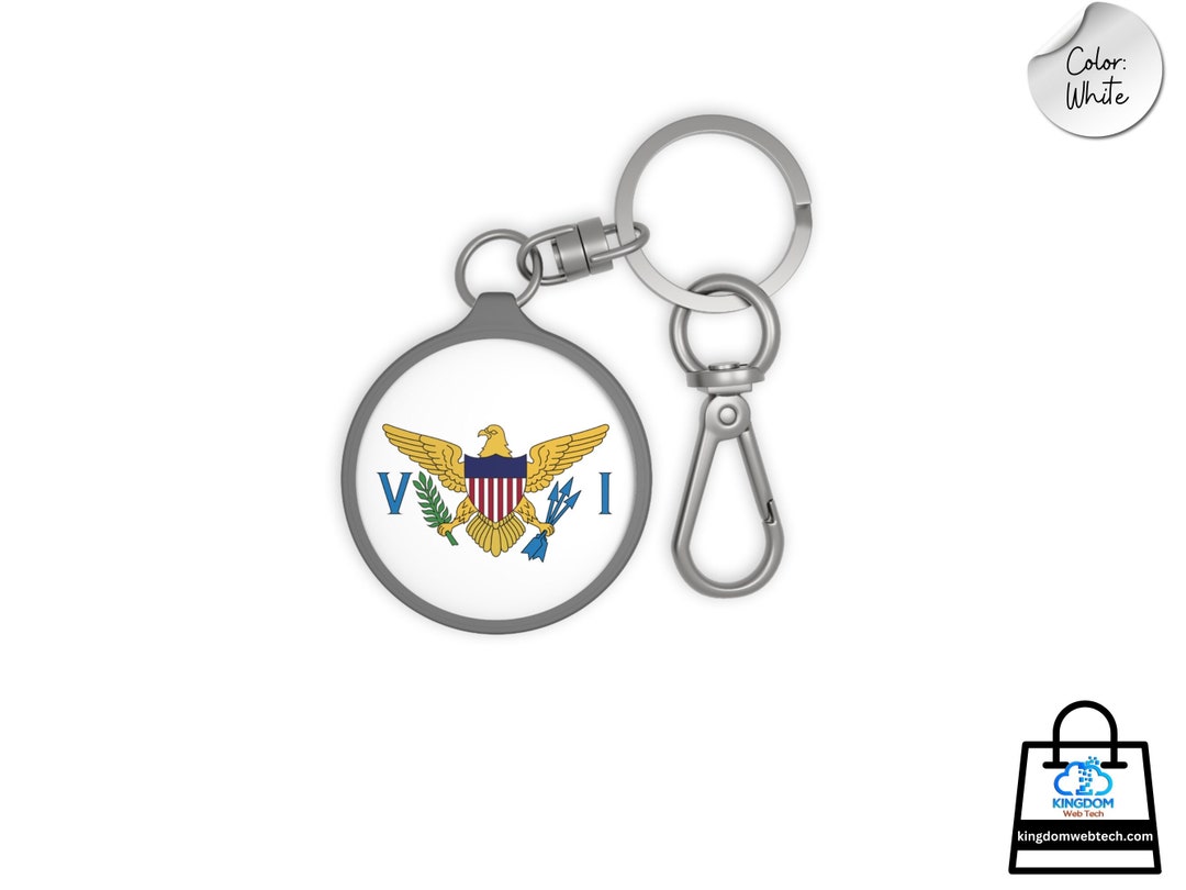 Virgin Islands Flag Keyring Tag, Custom VI Flag Keychain, Virgin ...