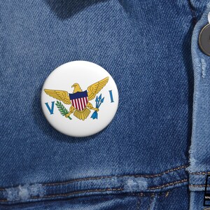 Virgin Islands Flag Pin Button, VI Flag Custom Pin Buttons, USVI ...