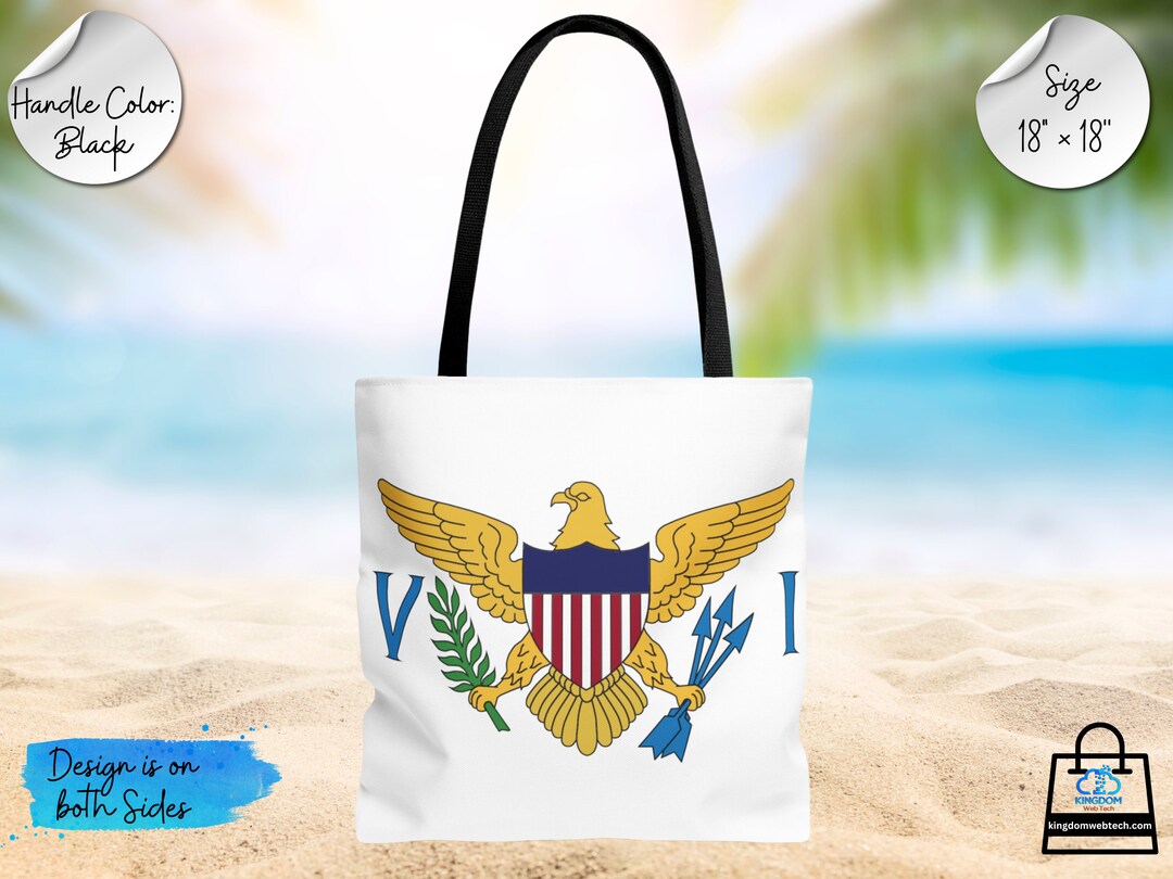 Virgin Islands Flag Tote Bag, Vi Flag Bag, Vi Gift Bag, Usvi Souvenir ...