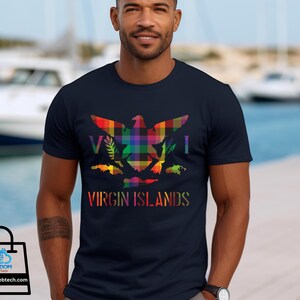 VI Madras Flag T-shirt, Virgin Islands Flag T-shirt, Love Virgin ...