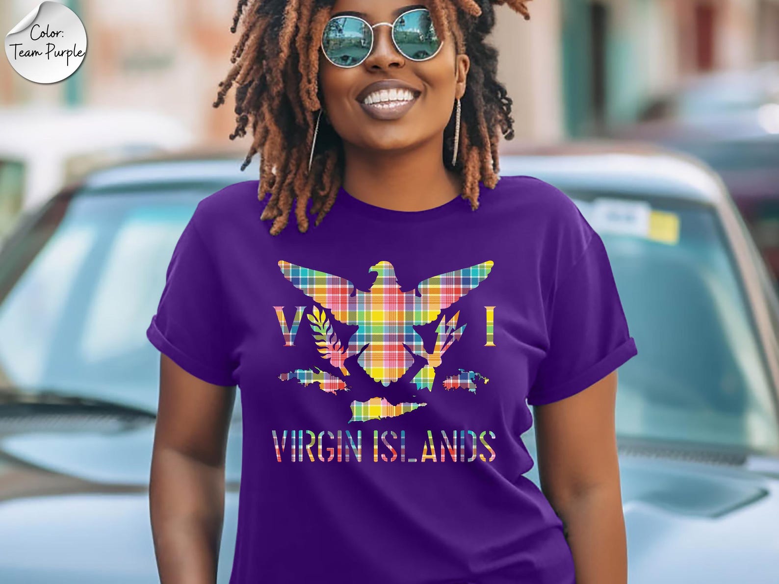 Virgin Islands Madras Flag T-shirt: USVI Souvenir Tee - Etsy