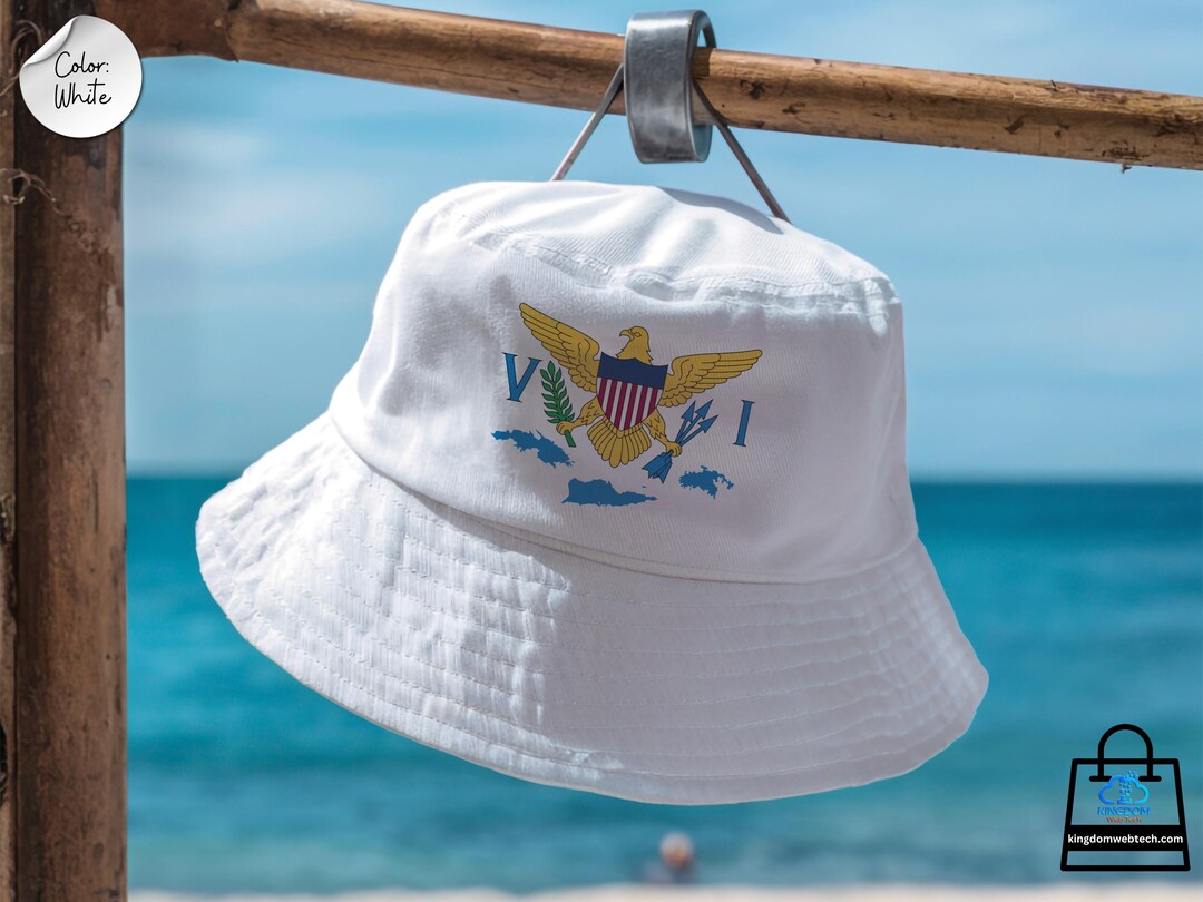 Embroidered VI Flag Bucket Hat: Virgin Islands Cotton Twill - Etsy