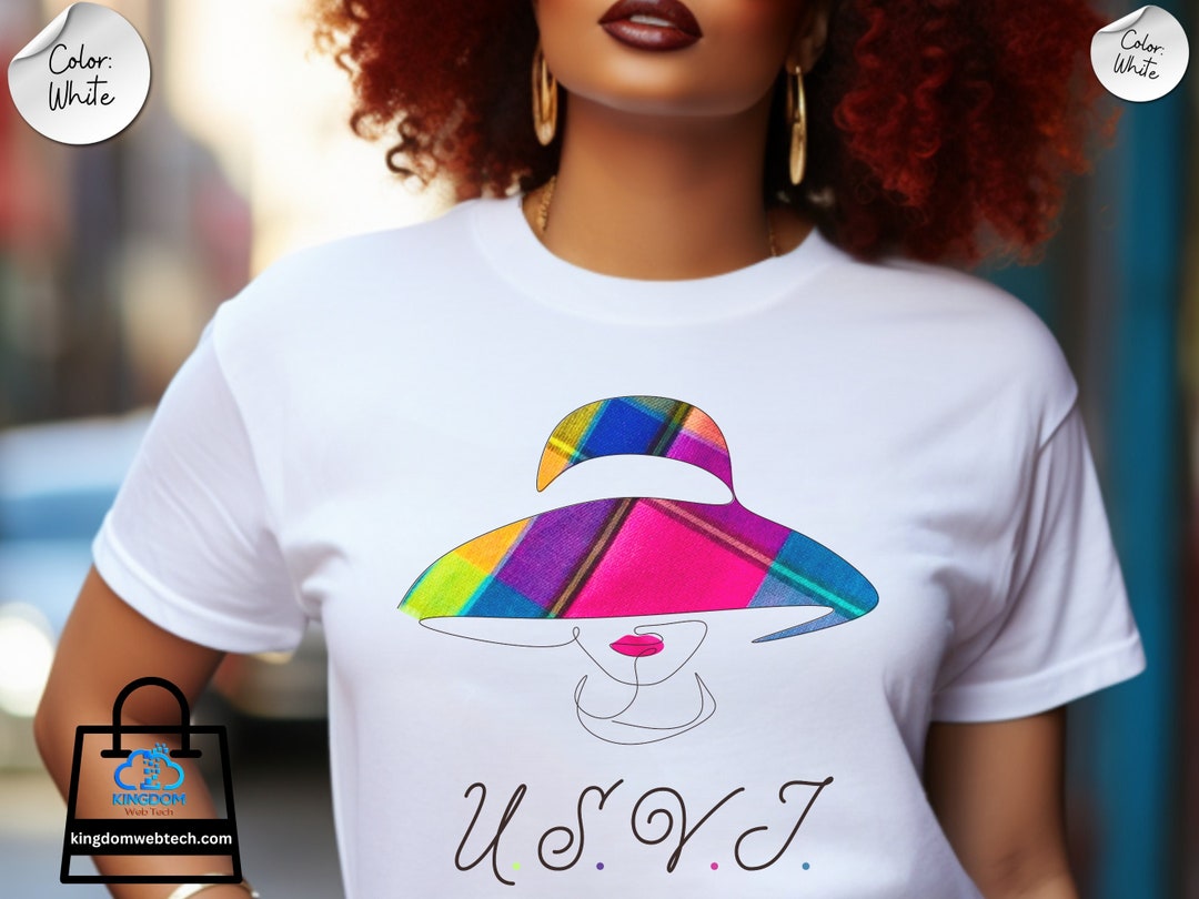 USVI Madras T-shirt: Virgin Islands Souvenir Gift, Colorful VI Madras ...