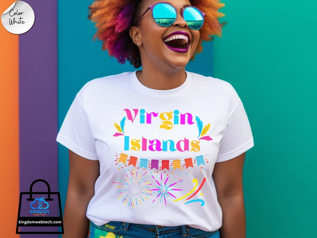 Virgin Islands Fire Works T-shirt USVI Shirt VI Colorful Graphic T ...
