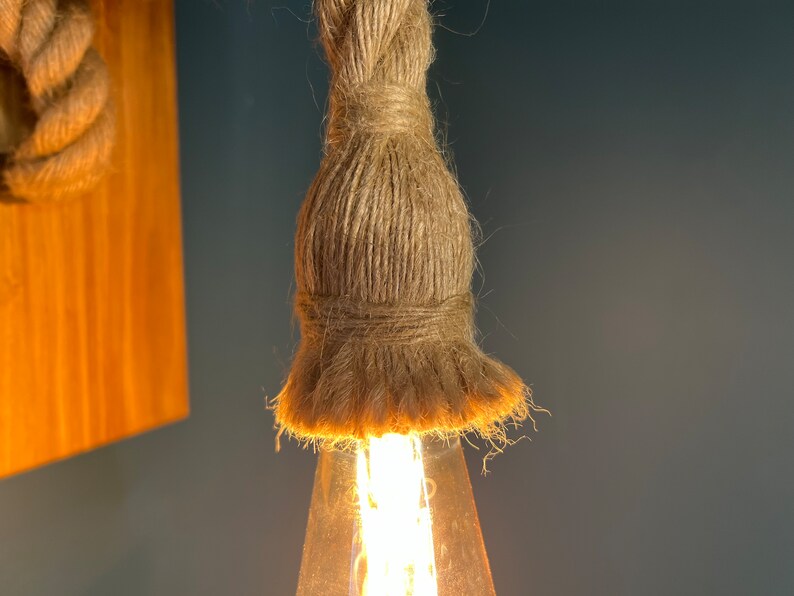 Handcrafted Wooden Oak Sconce With Jute Rope - Etsy