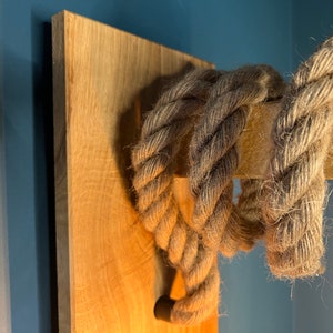 Handcrafted Wooden Oak Sconce With Jute Rope - Etsy