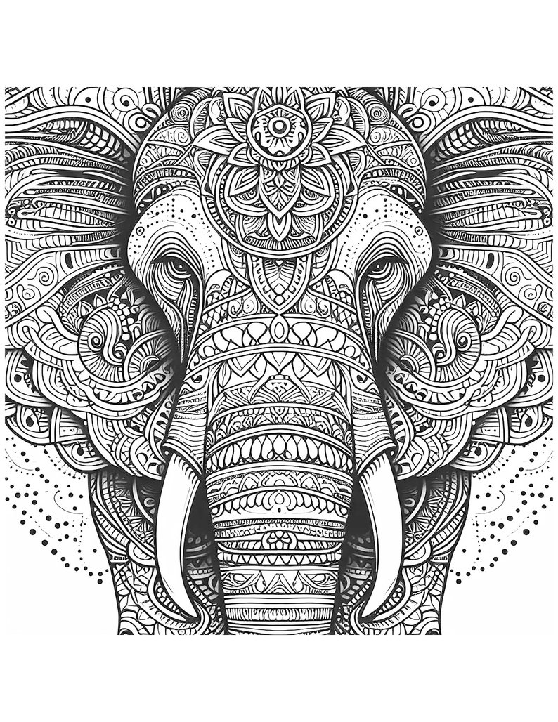 50 Printable Coloring Pages Mandala Elephants, Mindful, Calming ...