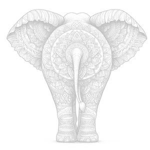 50 Printable Coloring Pages Mandala Elephants, Mindful, Calming ...