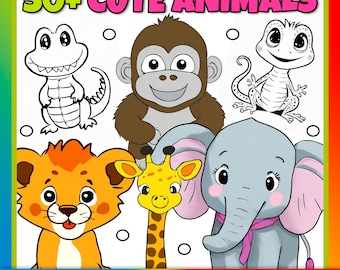 30 Cute Animals Coloring Pages for Kids, Toddlers, Preschoolers ...