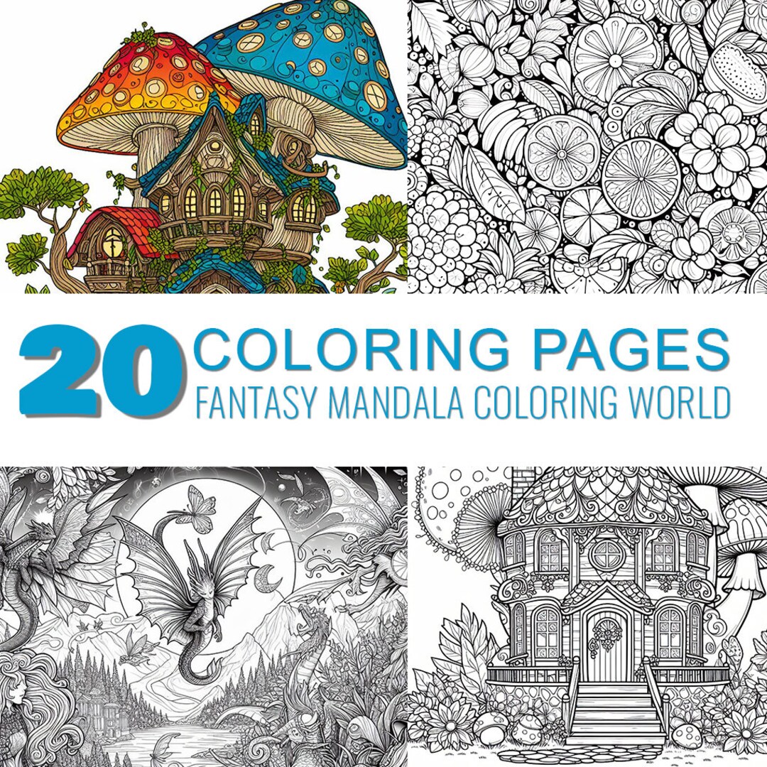 20 High-quality Coloring Pages for Chill Out, Fantasy Mandala Coloring ...