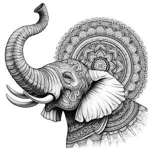 50 Printable Coloring Pages Mandala Elephants, Mindful, Calming ...