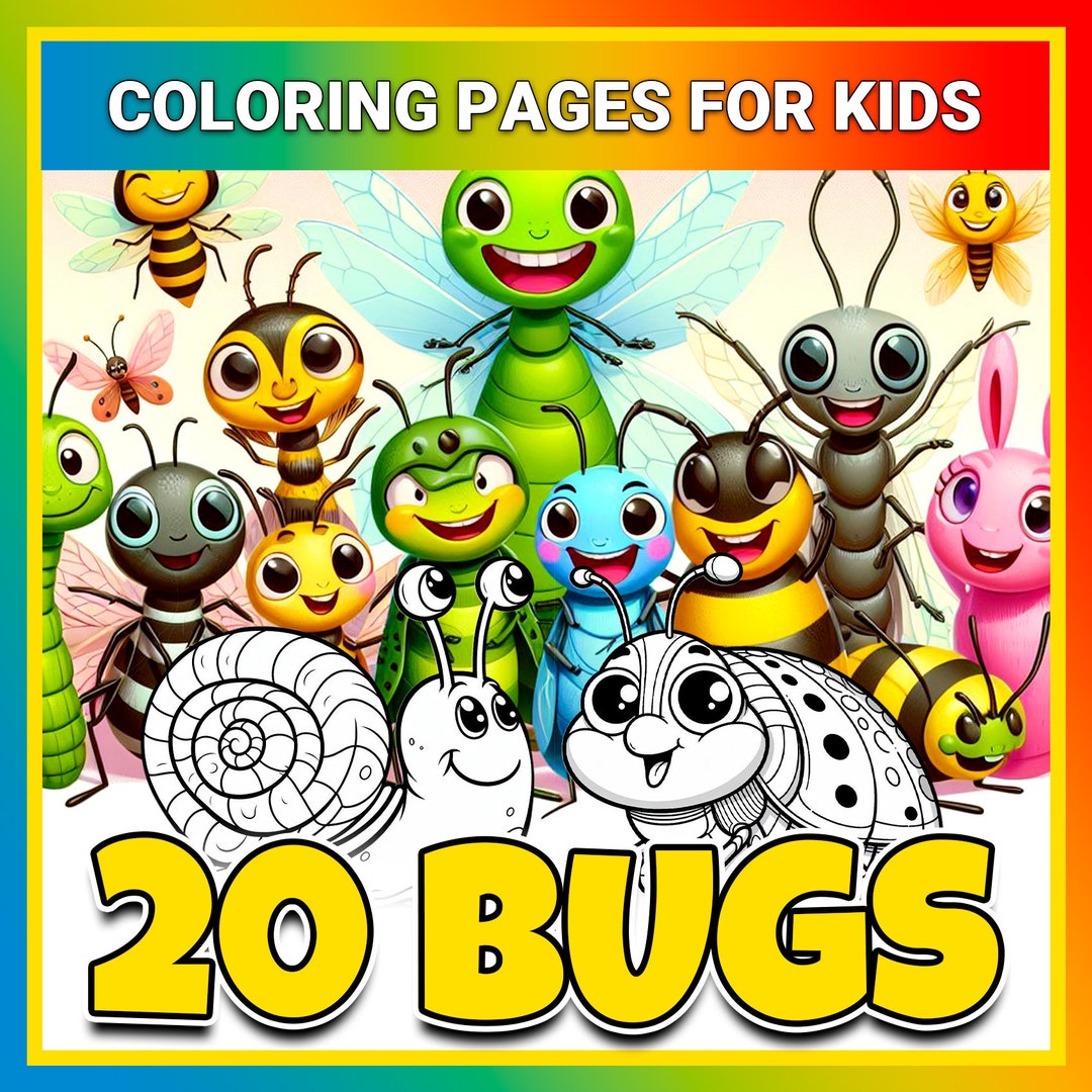 20 High-quality Printable Pages of BUGS, Flowers Etc for Kids and His ...