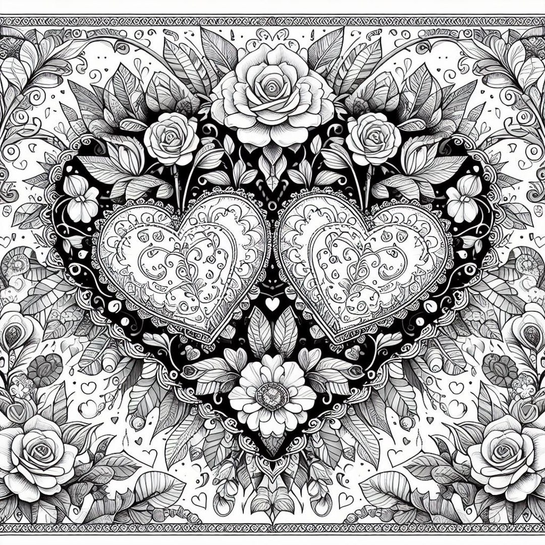 Valentines Heart in Baroque Style Downloadable Print for Wall Decor and ...