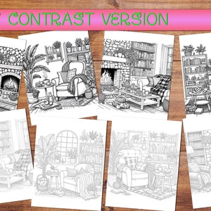 35 Cozy Interiors, Places of Happy People, Coloring Pages for Adults ...