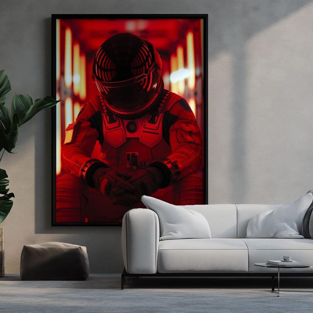 Retro Sci-fi Astronaut Wall Art - Futuristic Astronaut in Neon ...