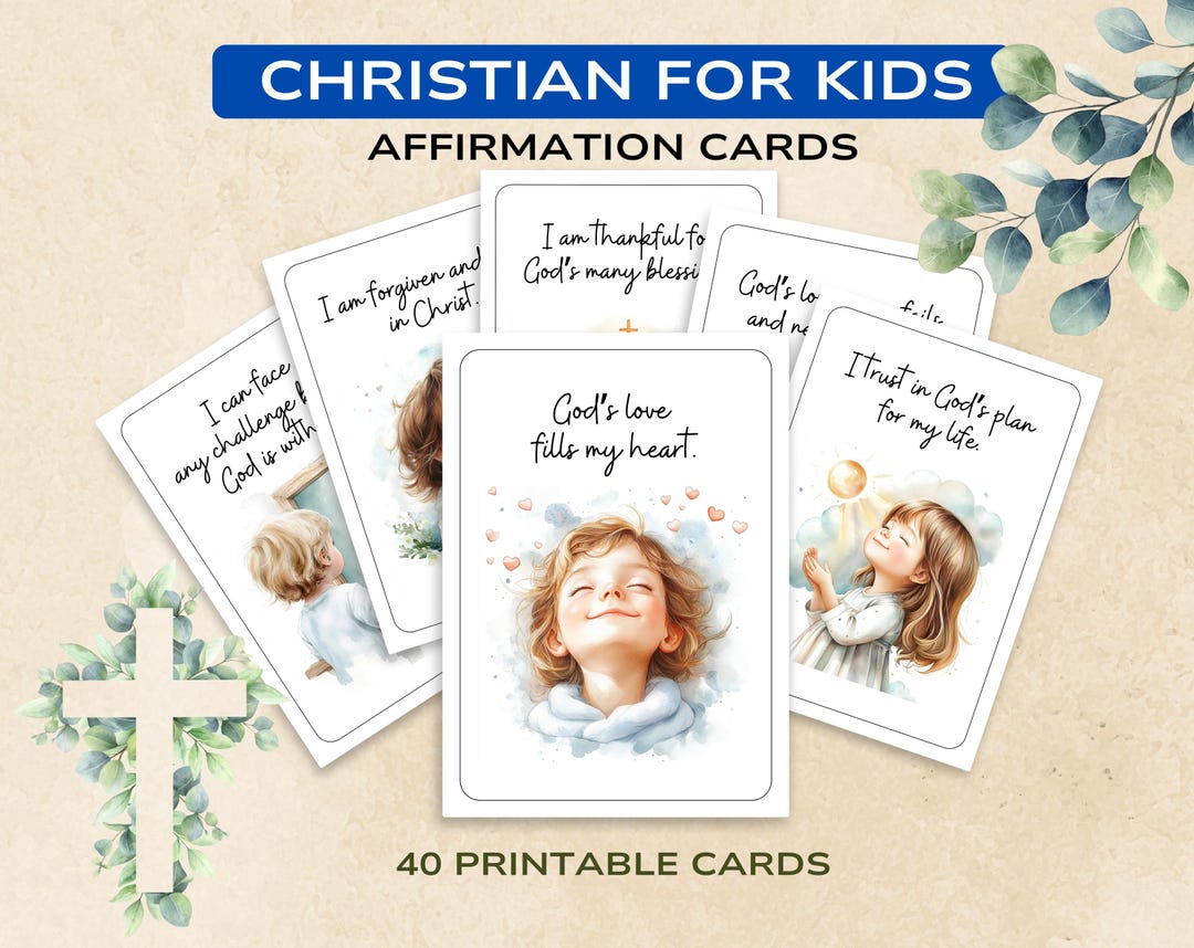 Christian Affirmation Cards for Kids | Printable Faith-based ...