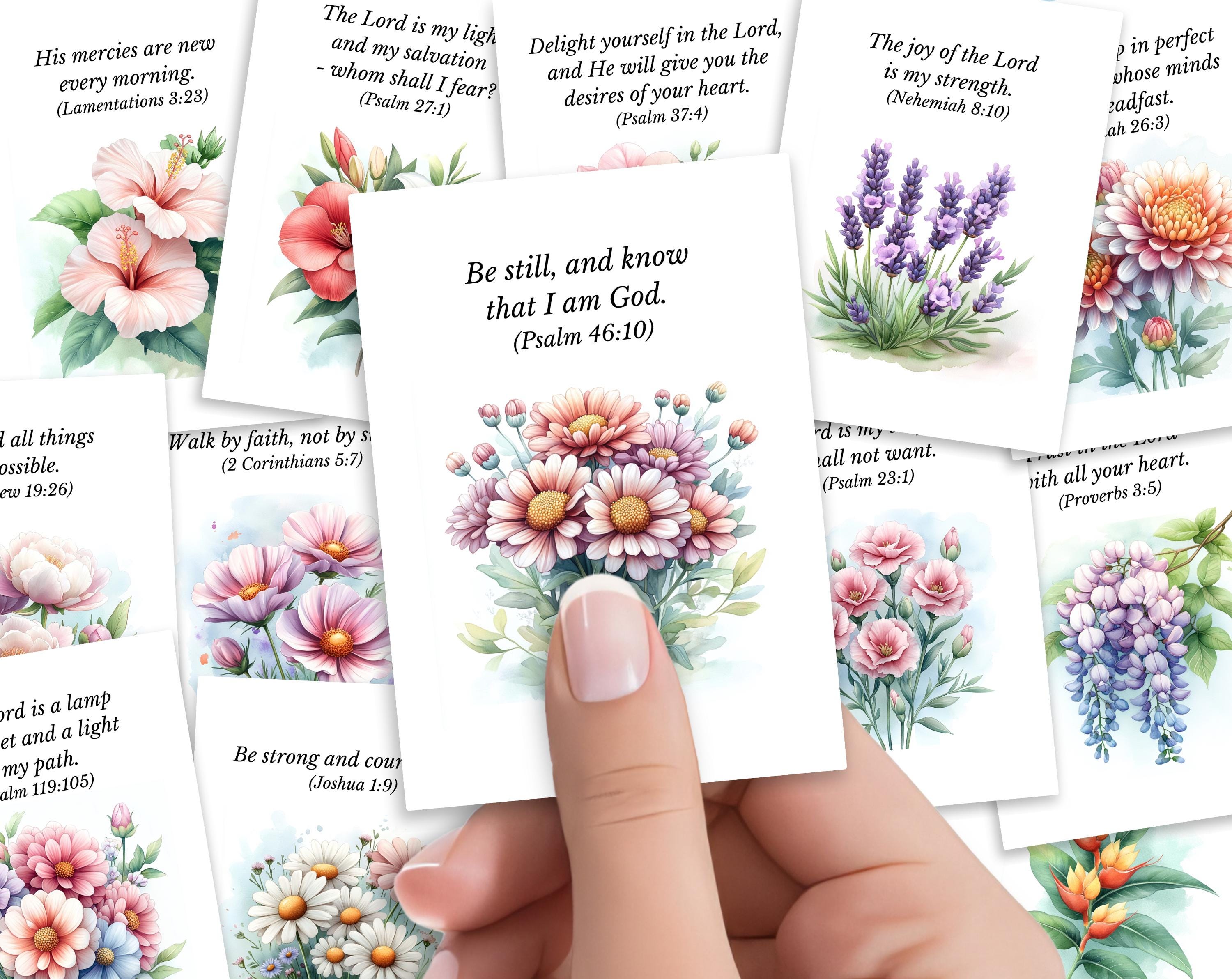 Bible Verse Affirmation Cards | Printable Scripture-based Encouragement ...