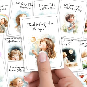 Christian Affirmation Cards for Kids: Watercolor Scripture Quotes ...