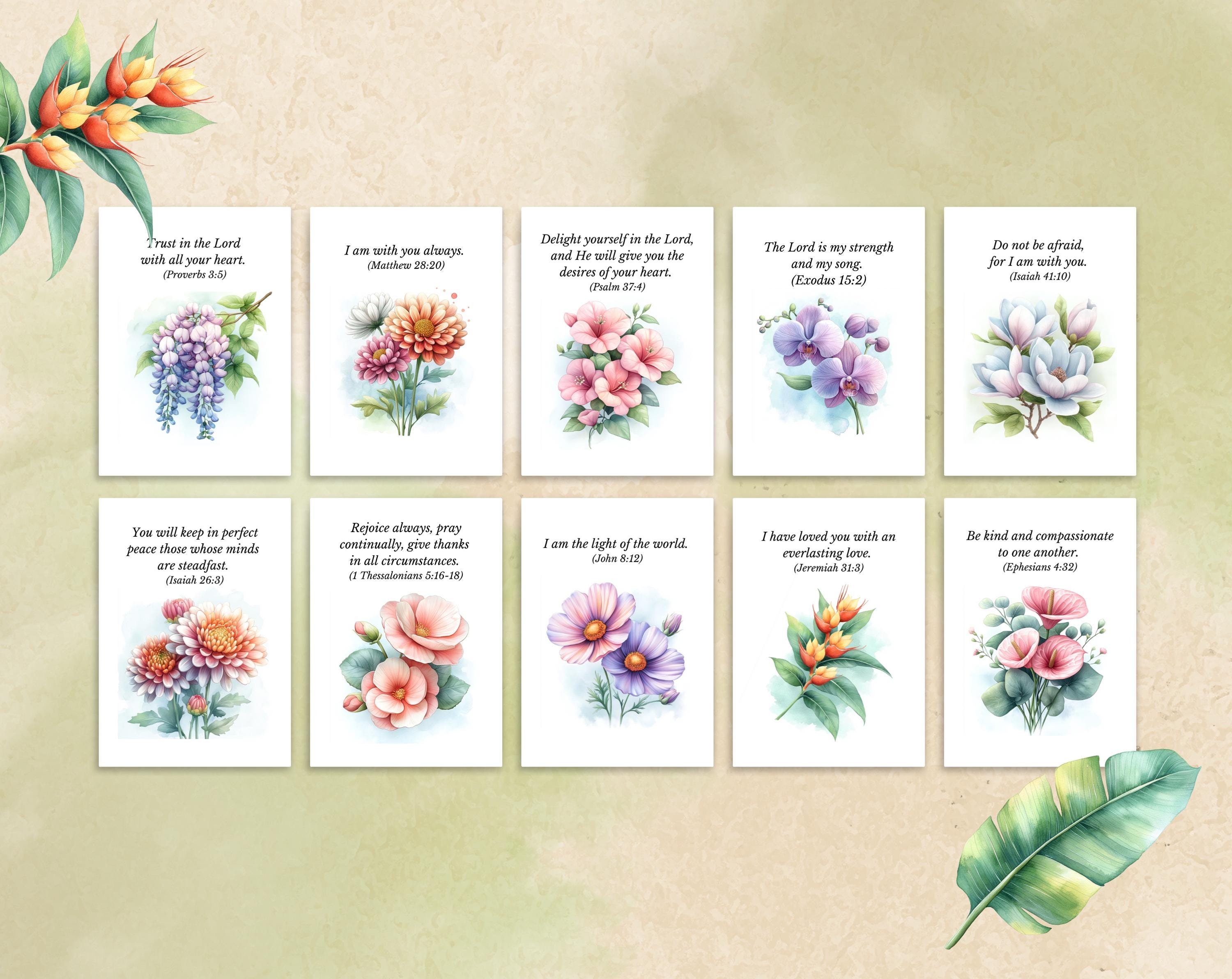 Bible Verse Affirmation Cards | Printable Scripture-based Encouragement ...