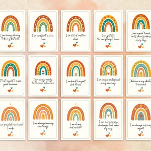 Rainbow Affirmation Cards for Kids: Printable Encouragement Quotes ...