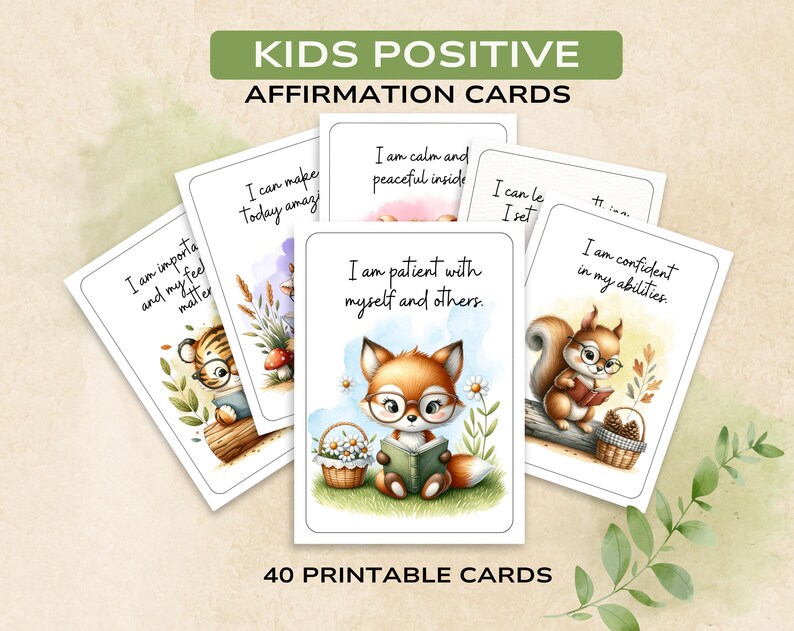 Kids Affirmation Cards: Printable Encouragement Quotes for Confidence ...